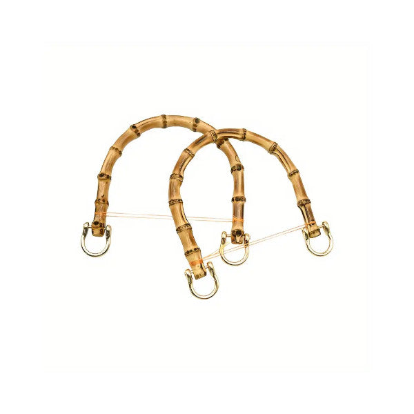 Bamboo-style handles (pair), gold-tone hardware — Armazém das Manualidades