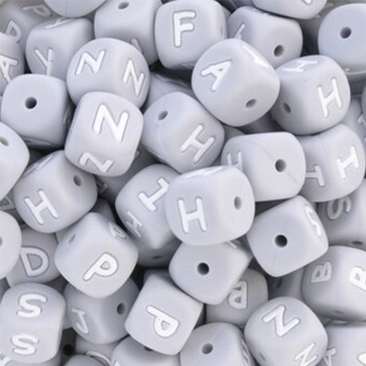 Silicone letters gray color 12 mm — Armazém das Manualidades